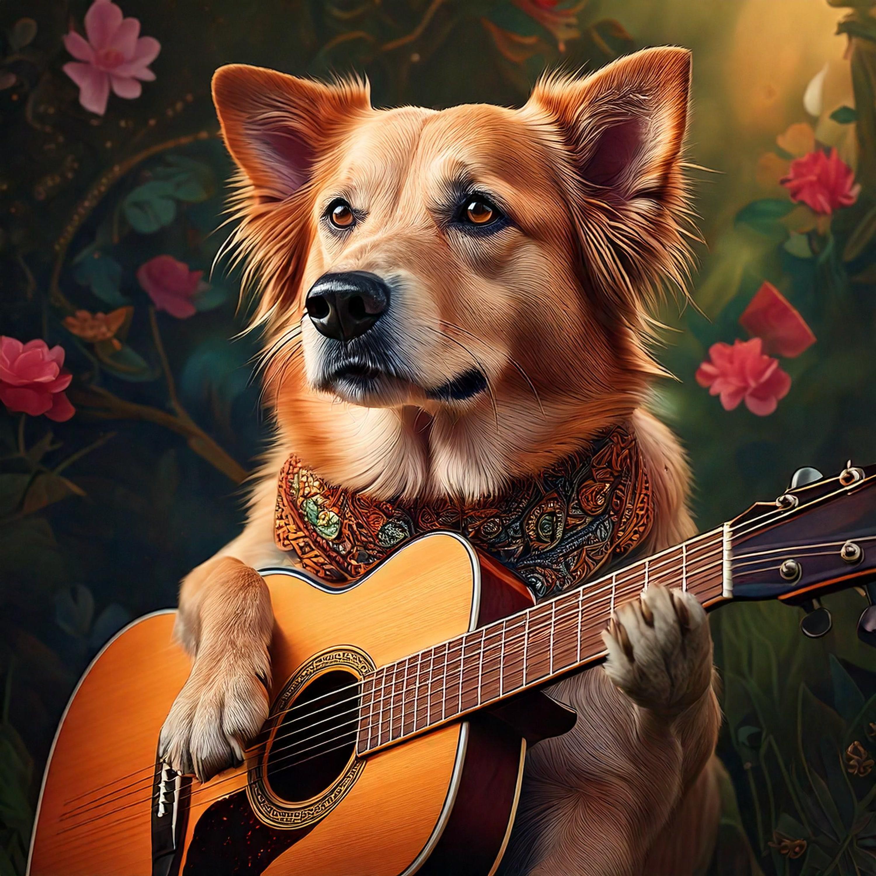 Canine Serenity Melody - Guitar Flowers Music/Relaxing Dog Music Moods ...