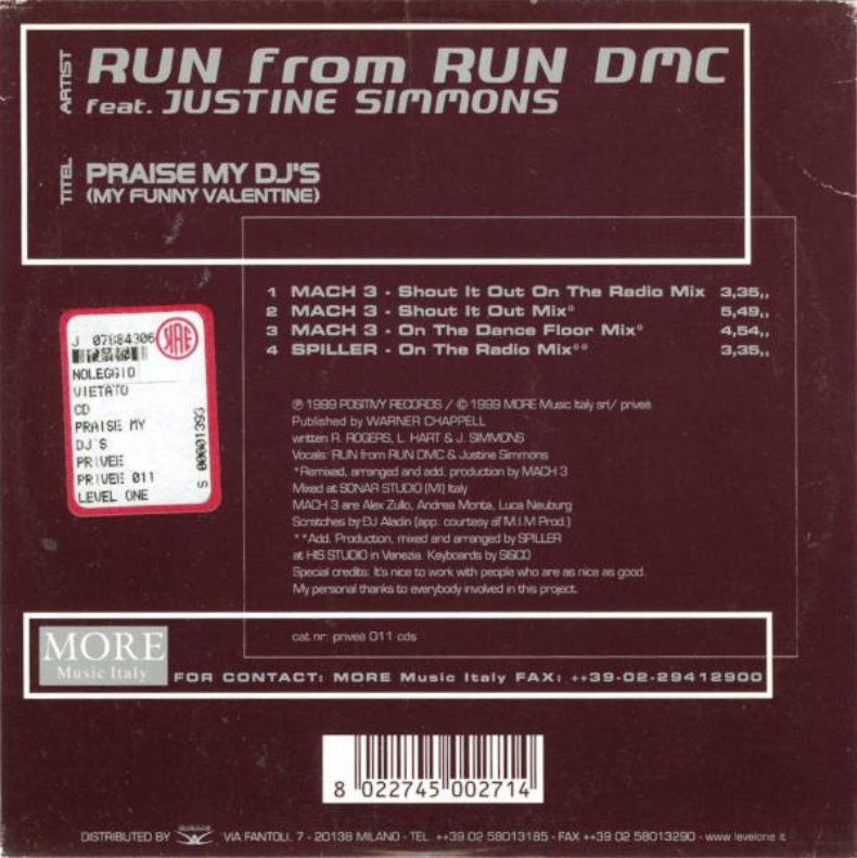 Run Of Run DMC feat. Justine Simmons - Praise My DJs - Classic Dance ...